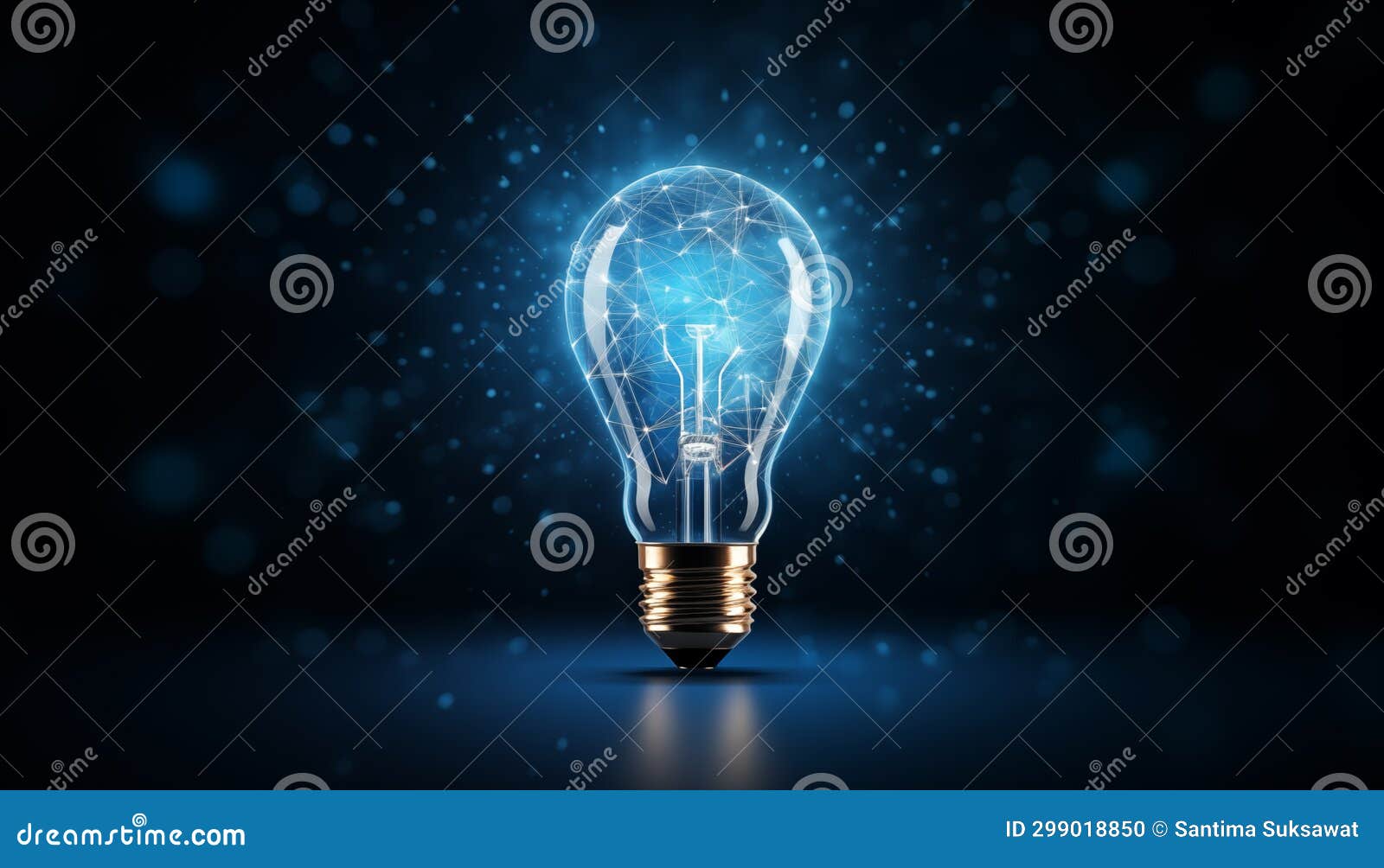 Digital Light Bulb on Black Background Stock Illustration ...