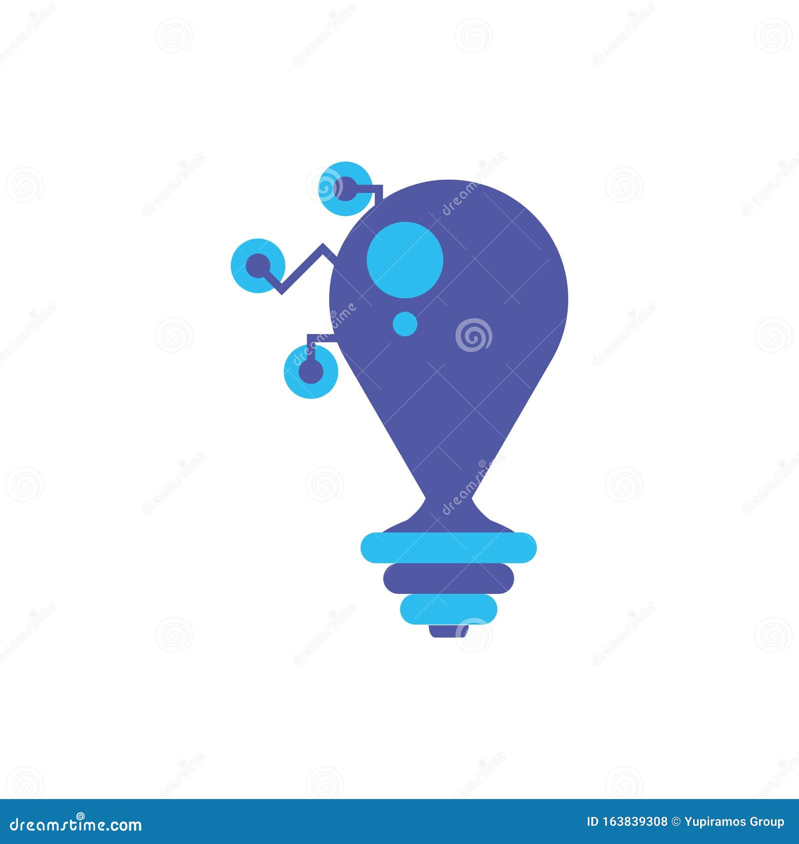 Digital Light Bulb Icon Flat Design Stock Vector - Illustration of ...
