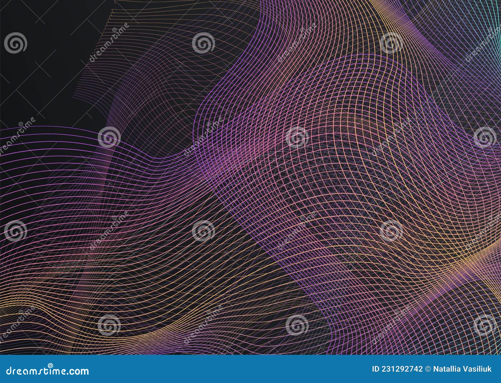 Digital Line Energy Vector Black Background. Neon Stock Vector ...