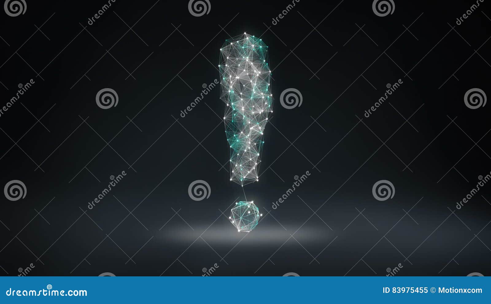Digital Lines Create Exclamation Mark Shape, Digital Concept. Stock ...