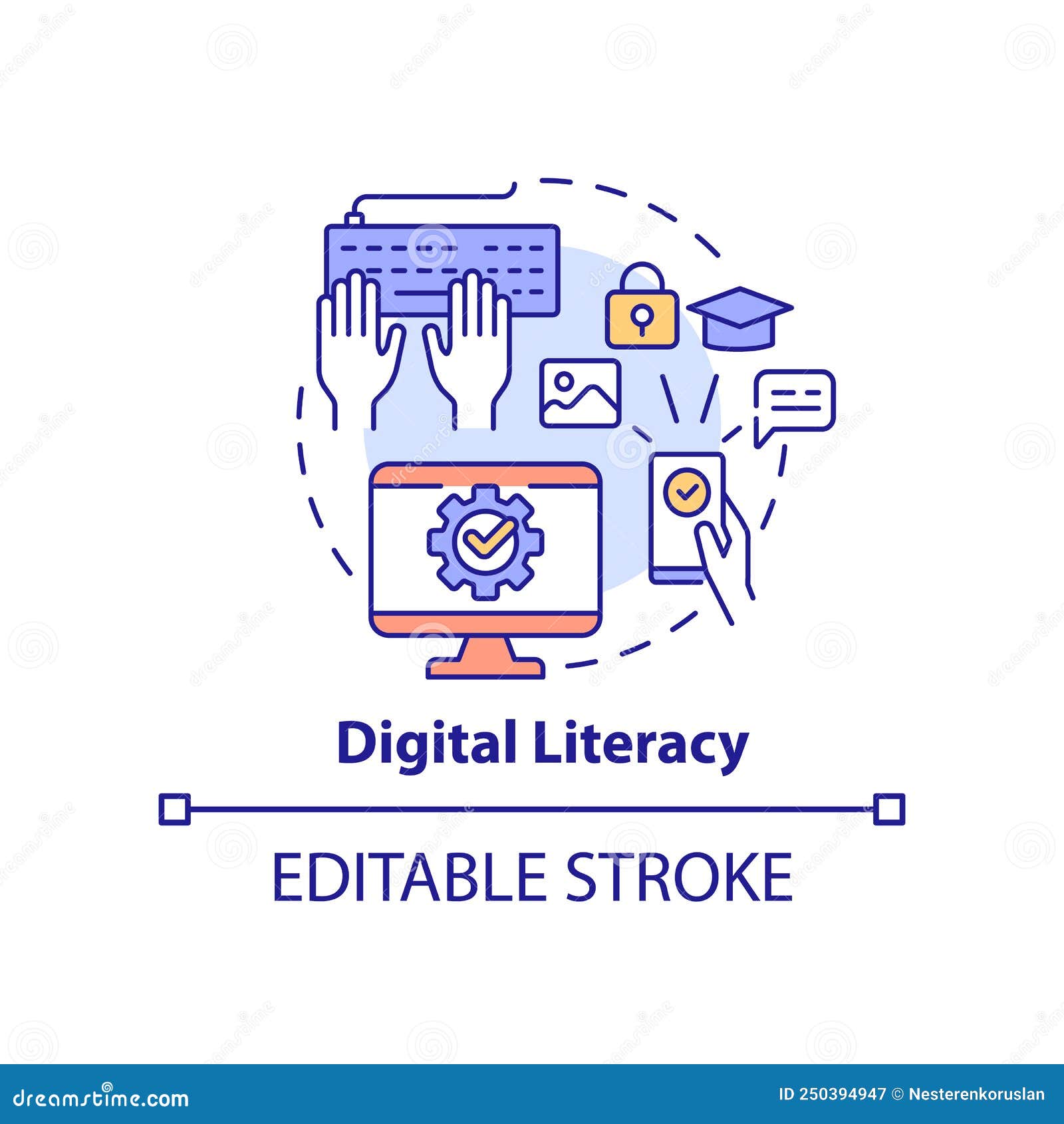 Digital Literacy Concept Icon Stock Vector - Illustration of skill ... Digital Literacy Concept Icon Stock Vector - Illustration of skill ...