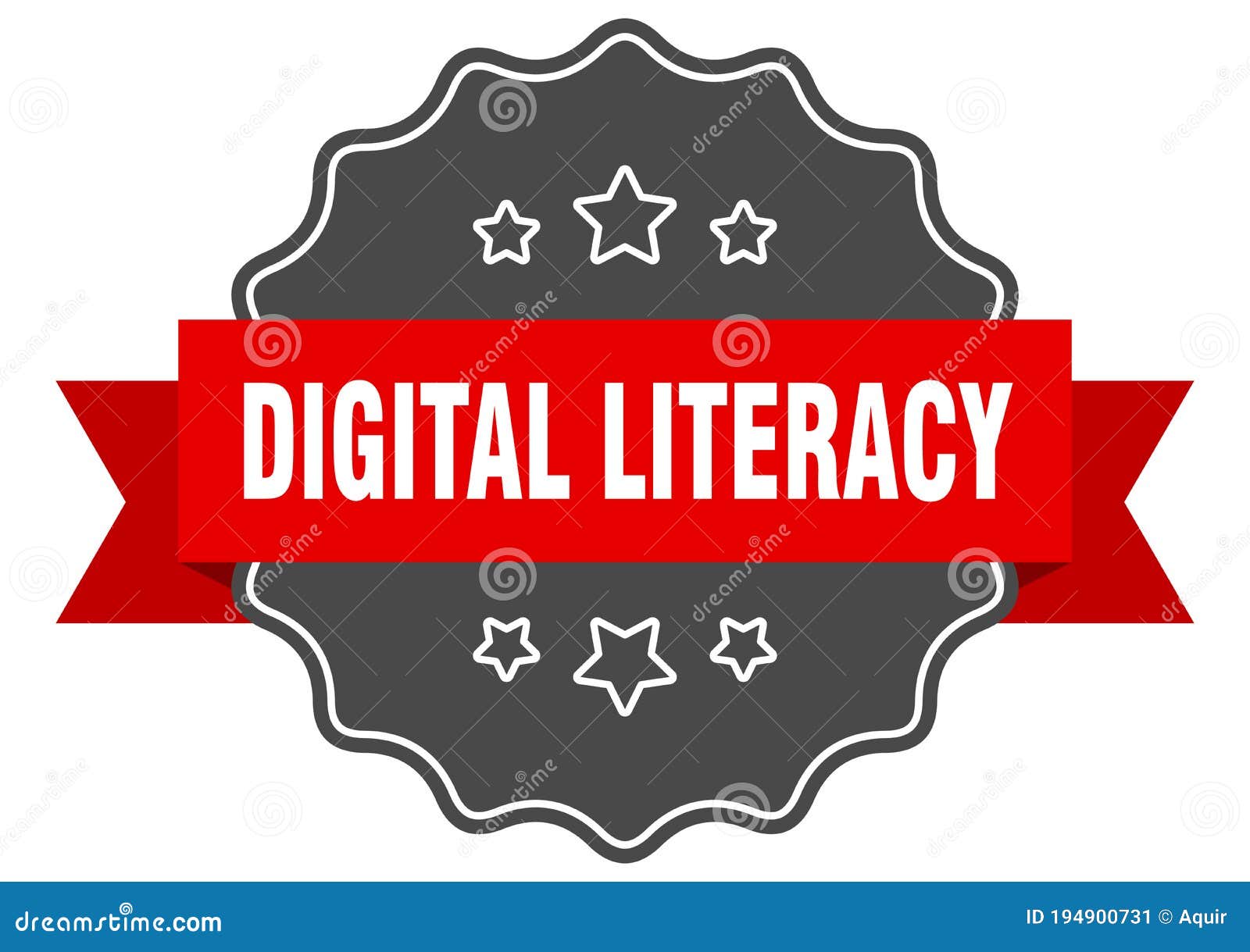 Digital literacy label stock vector. Illustration of circle - 194900731