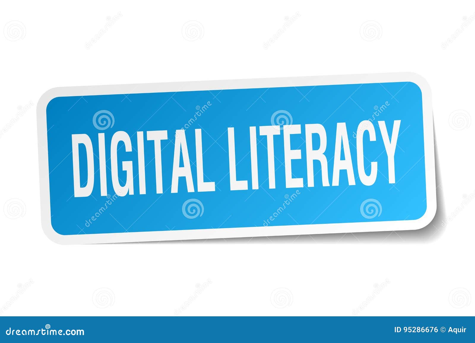 Digital Literacy Square Sticker Stock Vector - Illustration of isolated ...