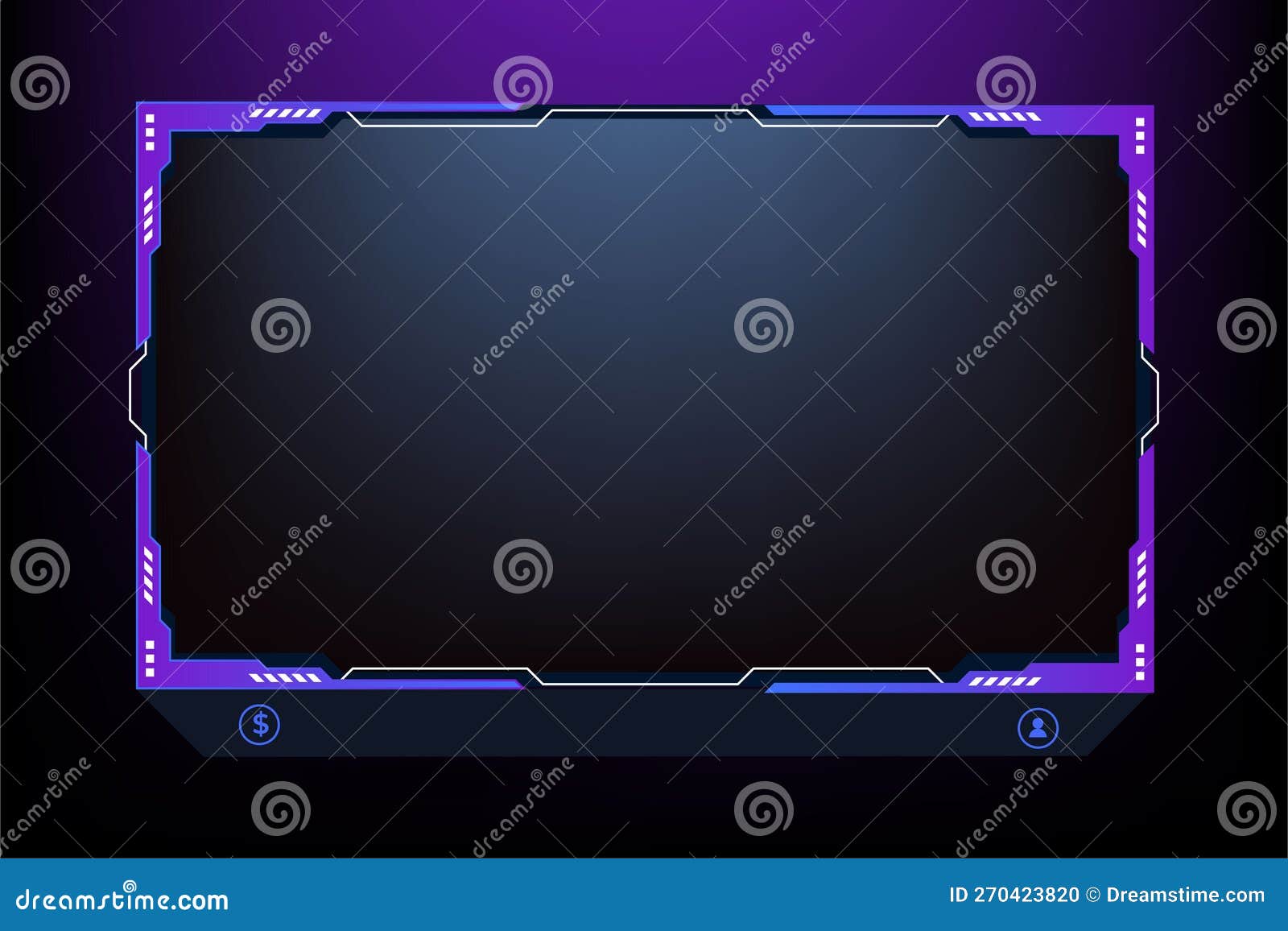 Digital Live Streaming Overlay Vector. Broadcast Screen Design with ... Digital Live Streaming Overlay Vector. Broadcast Screen Design with ...
