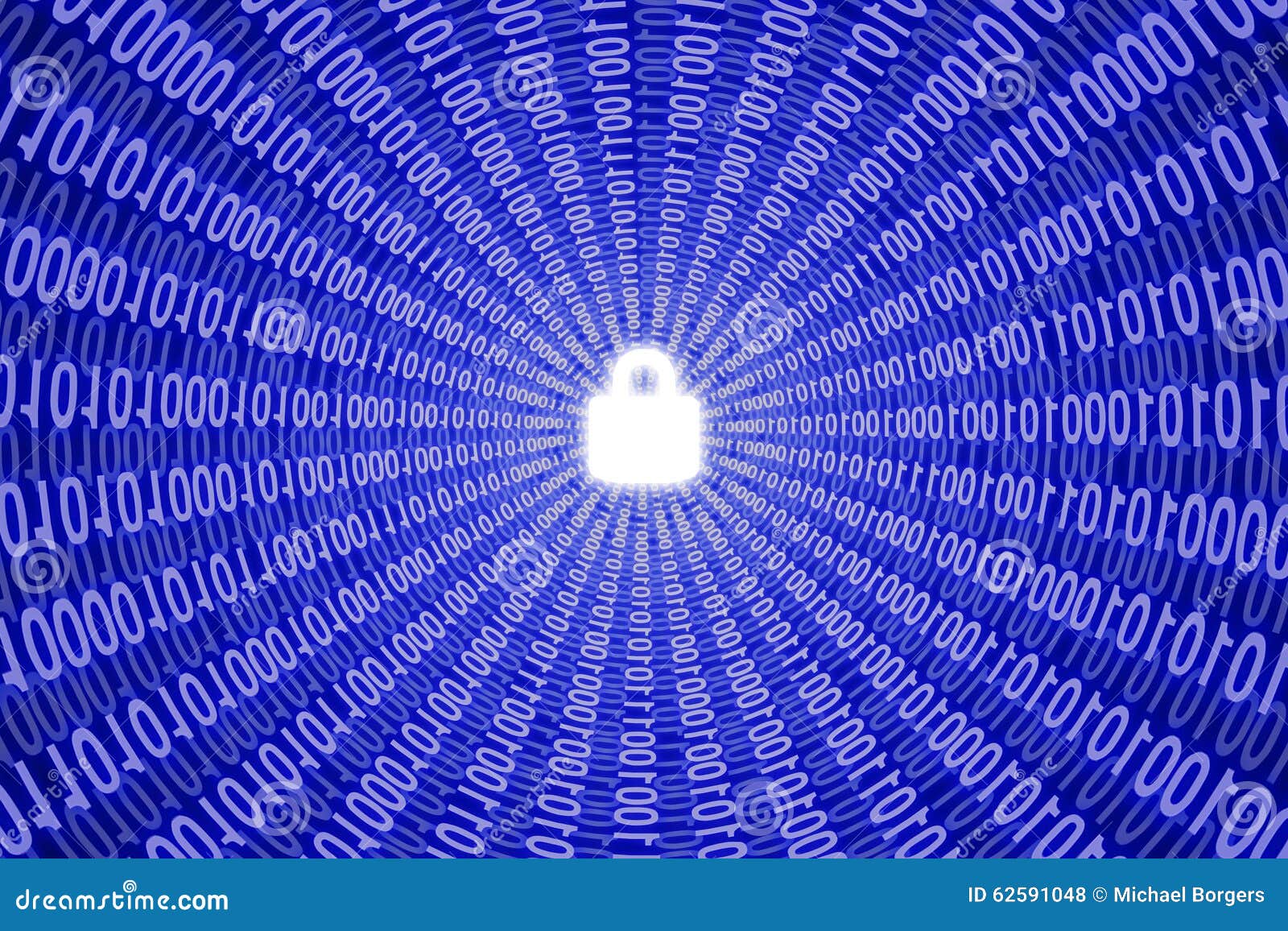 Digital Lock In Blue Data Stream Stock Photo | CartoonDealer.com #62591048