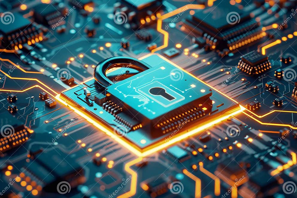 Cyber Security Digital Lockdown Stock Illustration - Illustration of ...