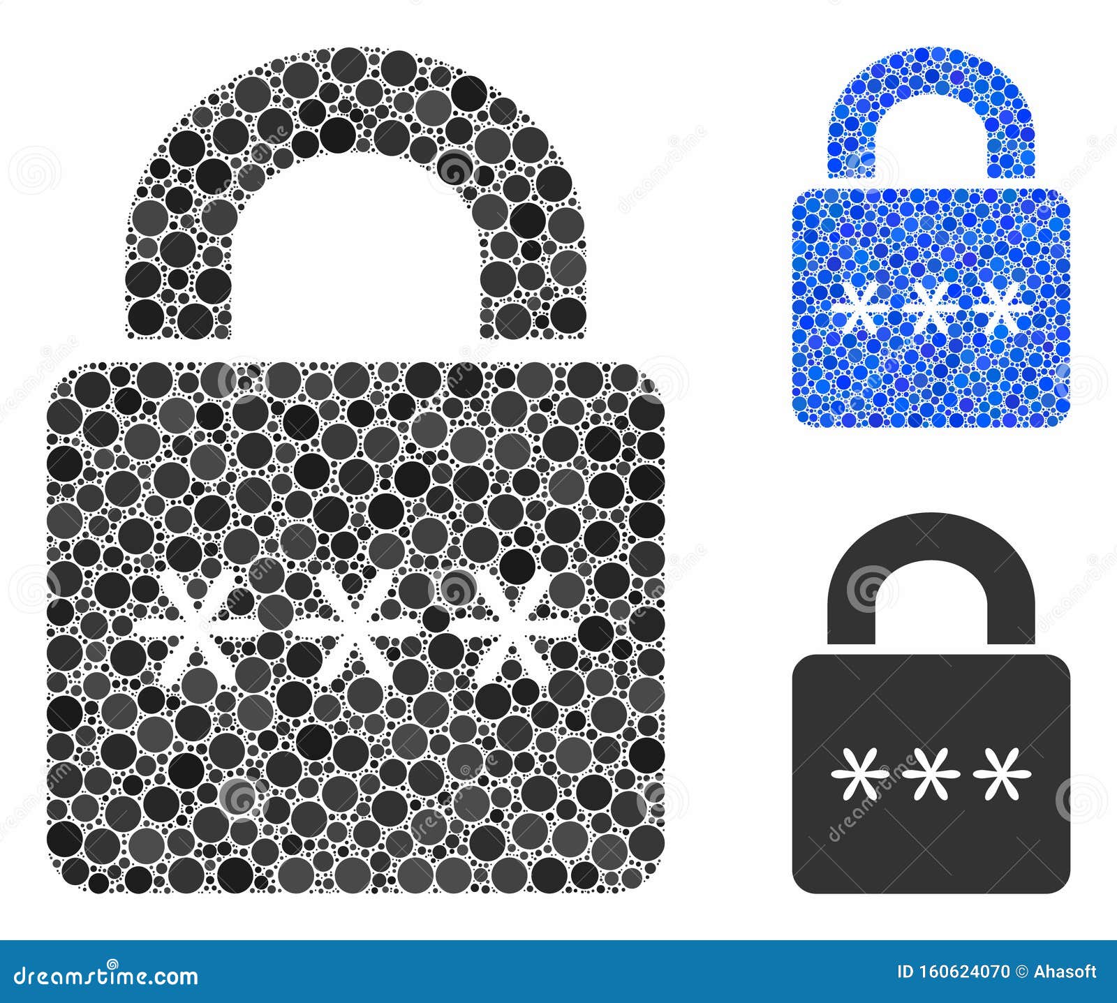 Digital Lock Composition Icon of Circle Dots Stock Vector ...