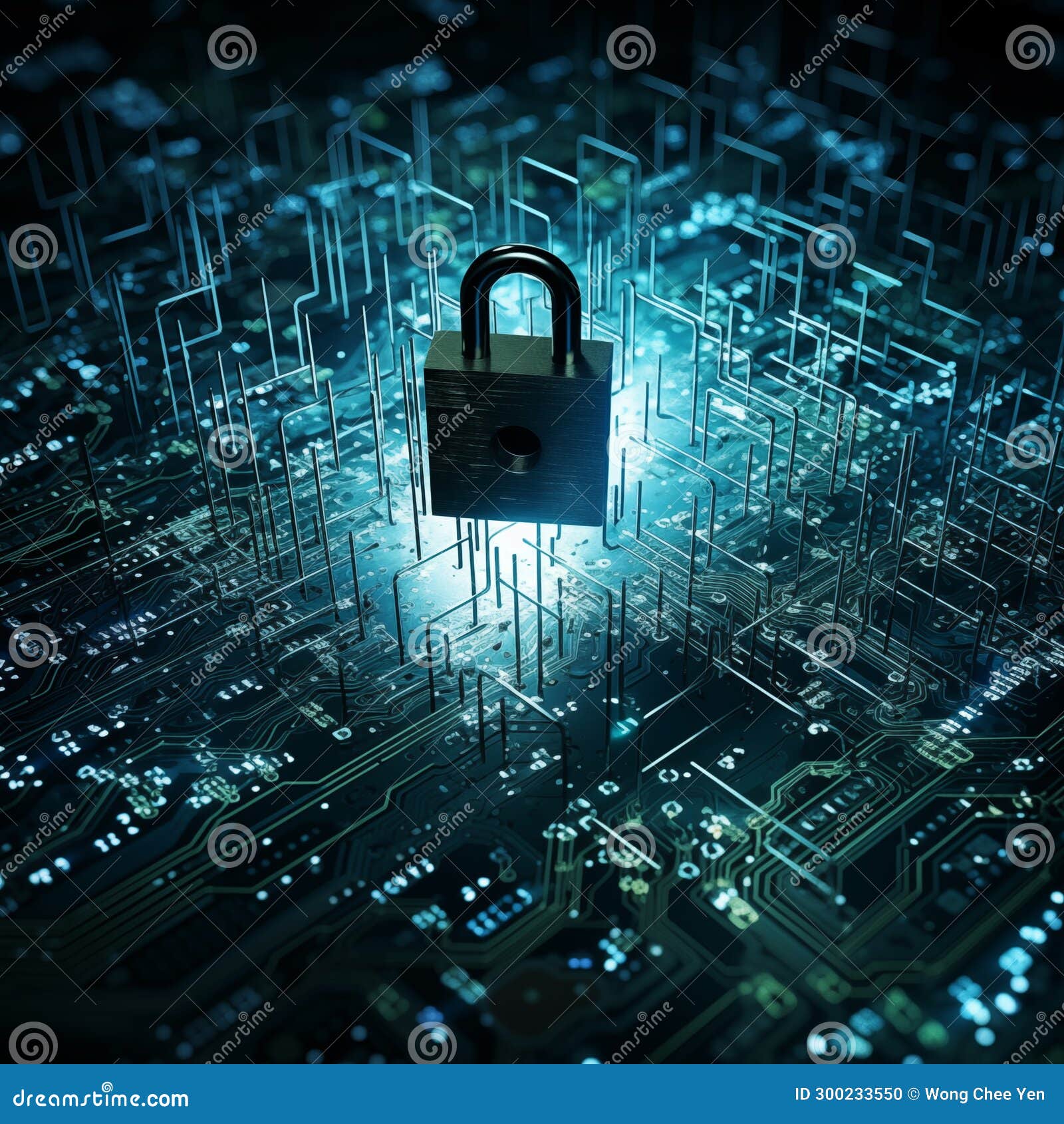 Digital Lock Creative Symbol Concept. Circuit Circle Safe, Access ...