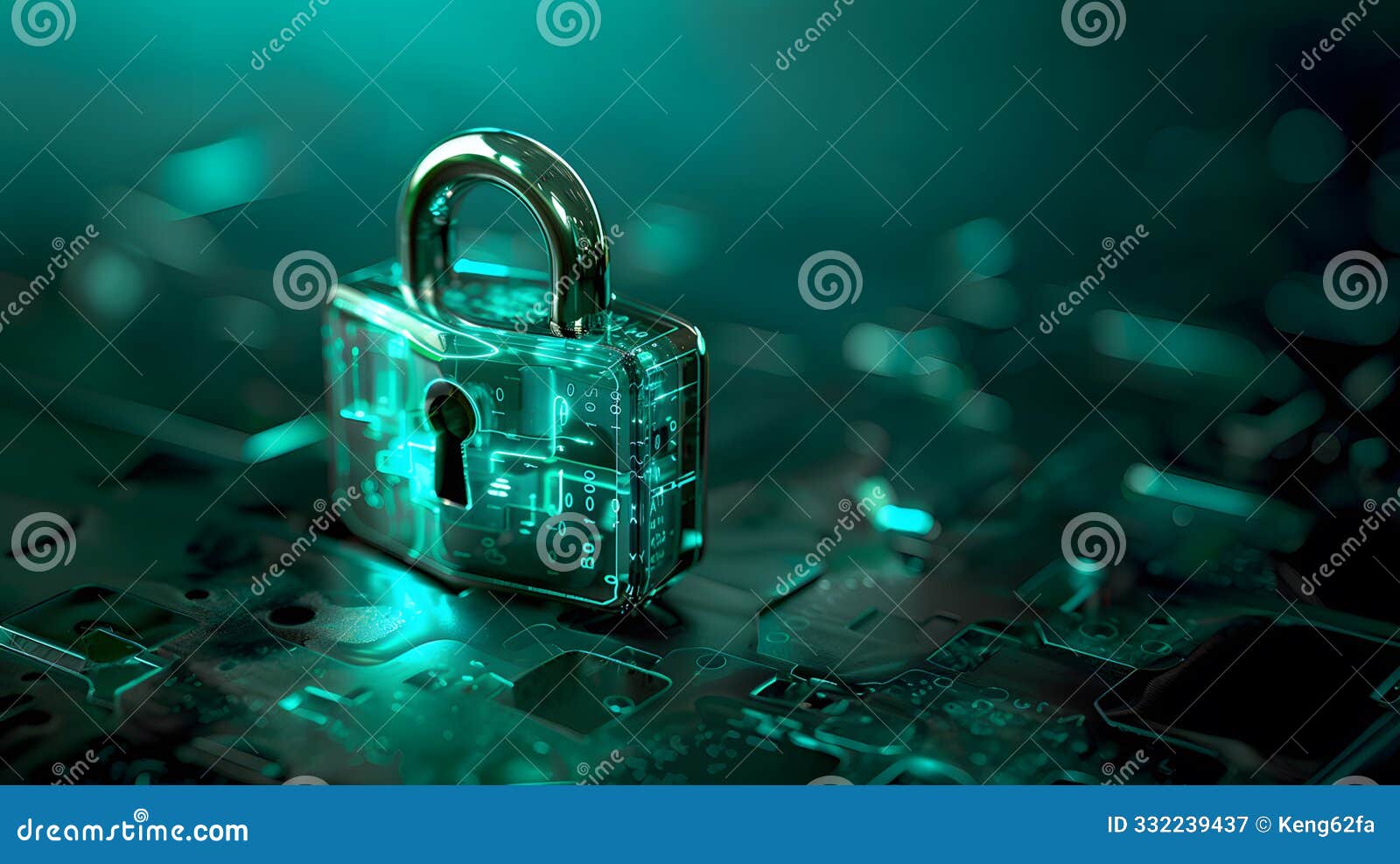Digital Lock Cybersecurity Concept or Secure Connection of Digital ...