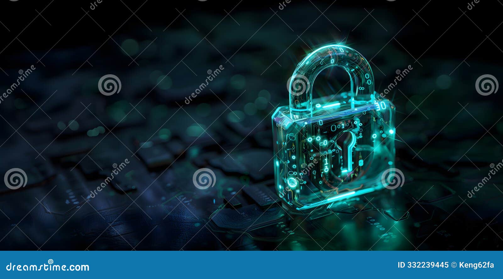Digital Lock Cybersecurity Concept or Secure Connection of Digital ...