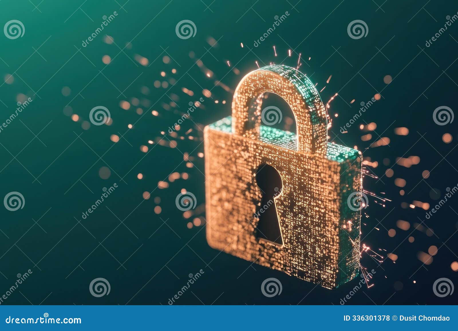 A Digital Lock Icon Breaking Apart Symbolizes Security Threats and ...
