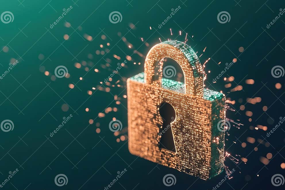 A Digital Lock Icon Breaking Apart Symbolizes Security Threats and ...