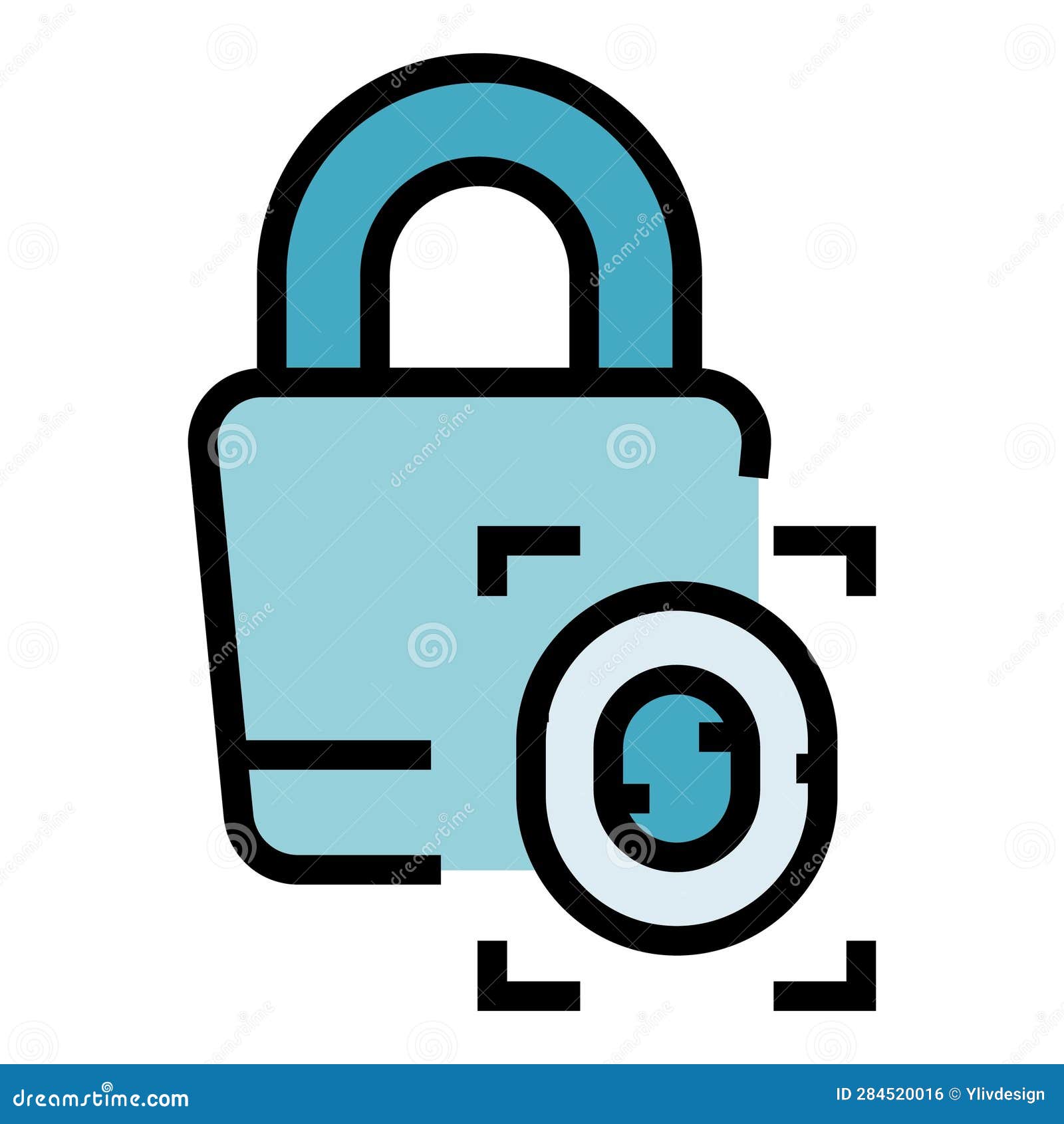 Digital Lock Icon Vector Flat Stock Illustration - Illustration of ...