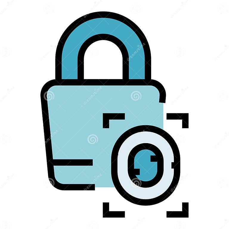 Digital Lock Icon Vector Flat Stock Illustration - Illustration of ...