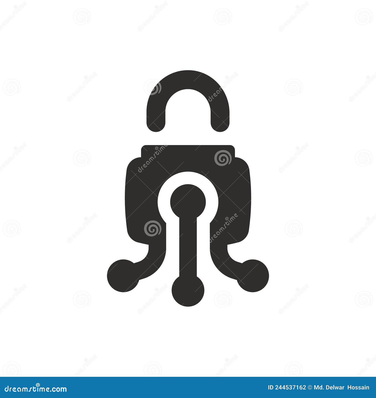 Digital lock icon stock vector. Illustration of design - 244537162