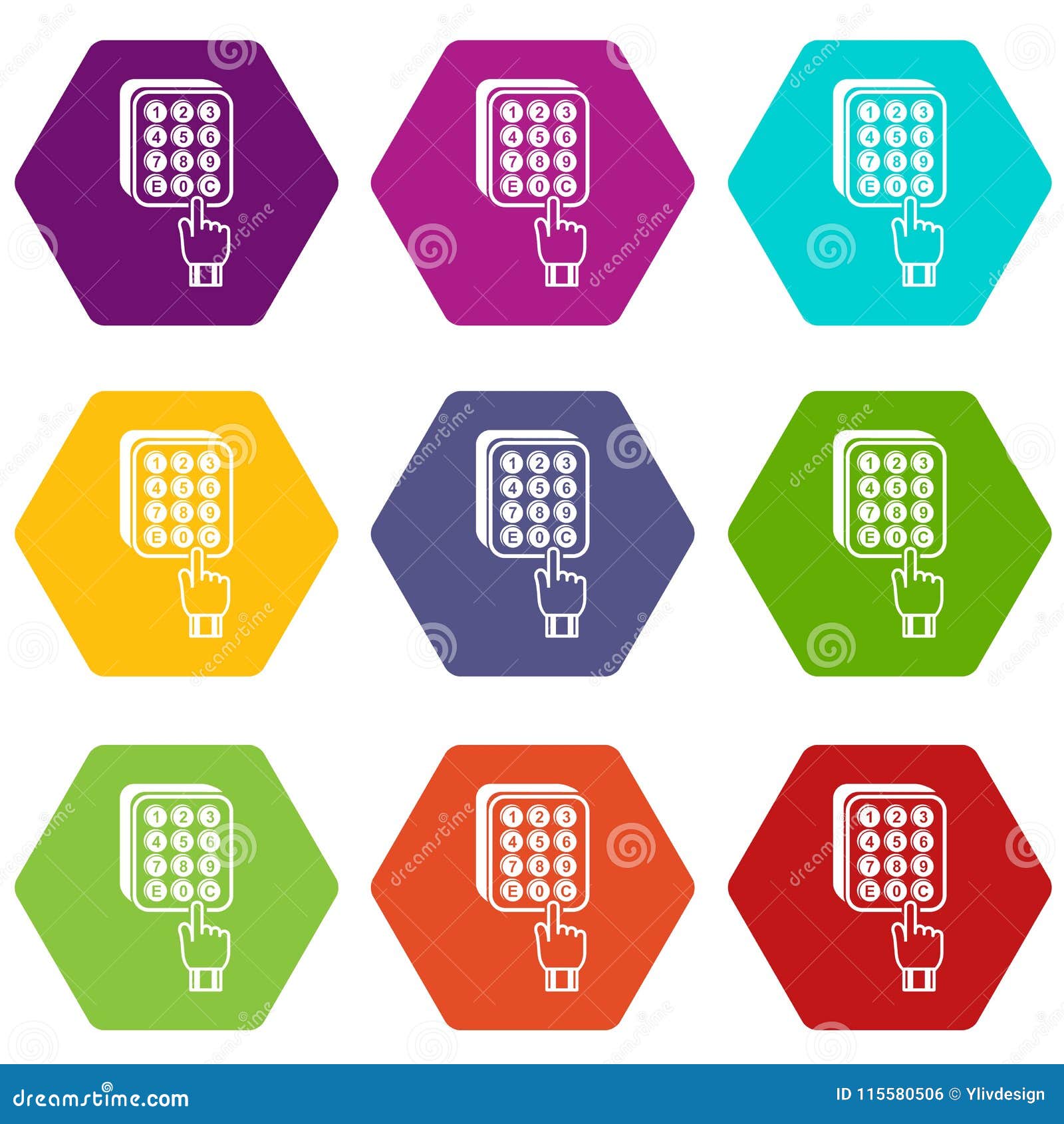 Digital Lock Icons Set 9 Vector Stock Vector - Illustration of door ...