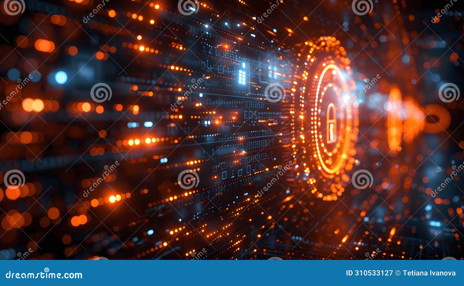 Digital Lock Interface, the Cipher of Security. Stock Illustration ...