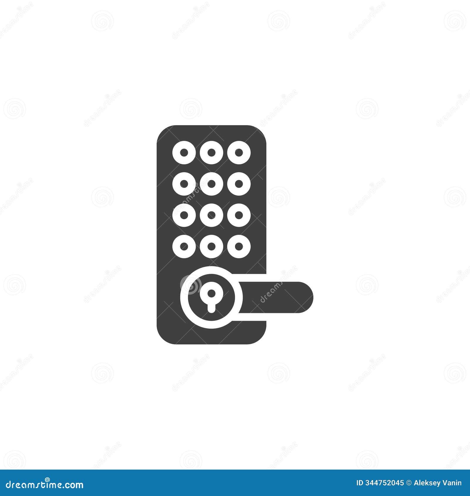 Digital Lock with Keypad Vector Icon Stock Illustration - Illustration ...
