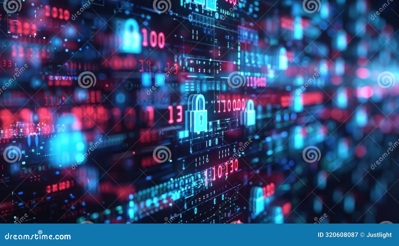 A Digital Lock with Numerous Combinations and Layers of Security Representing the Layers of a ...