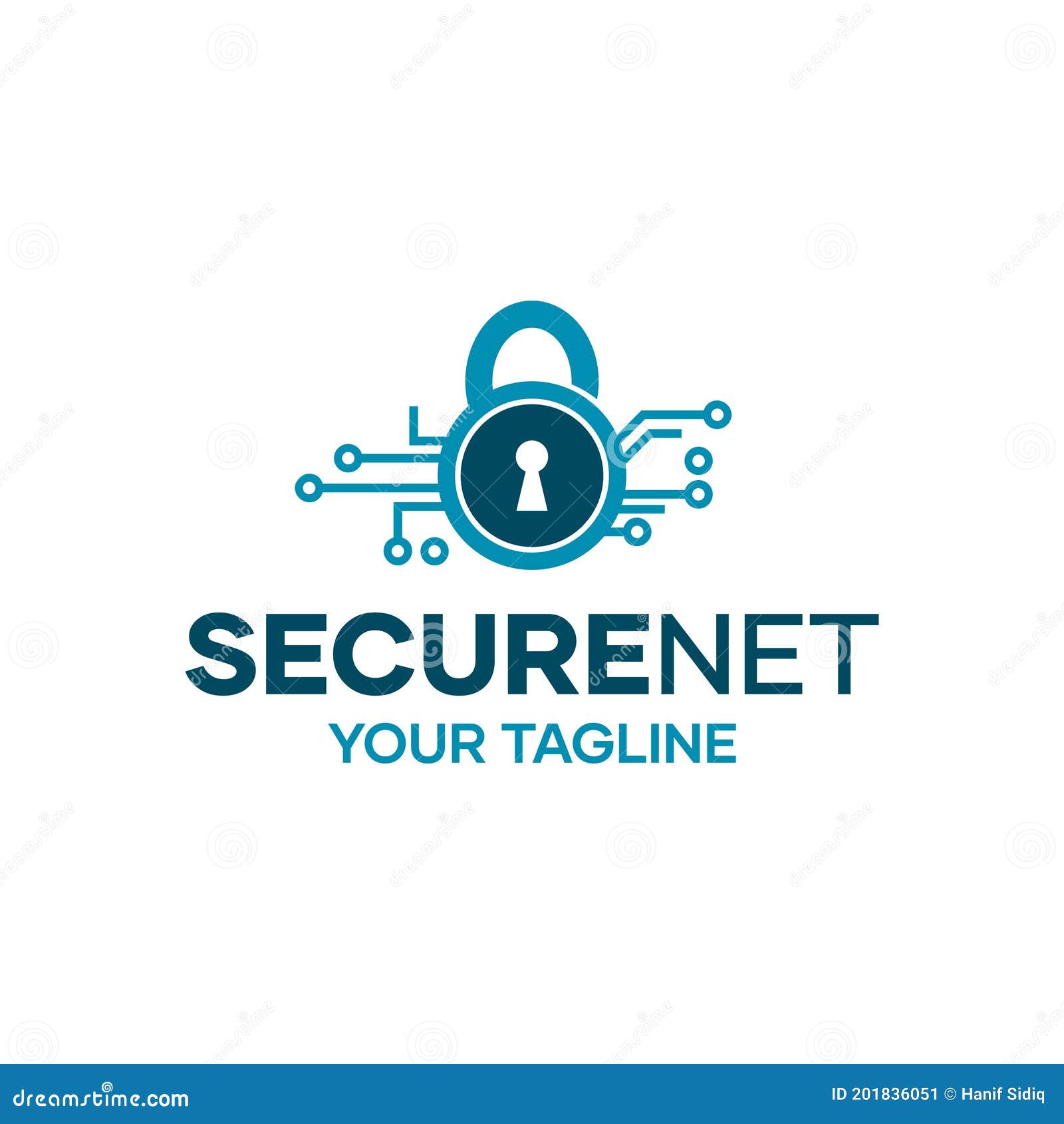 Digital Lock Secure Database Protection Logo Design Concept Stock ...