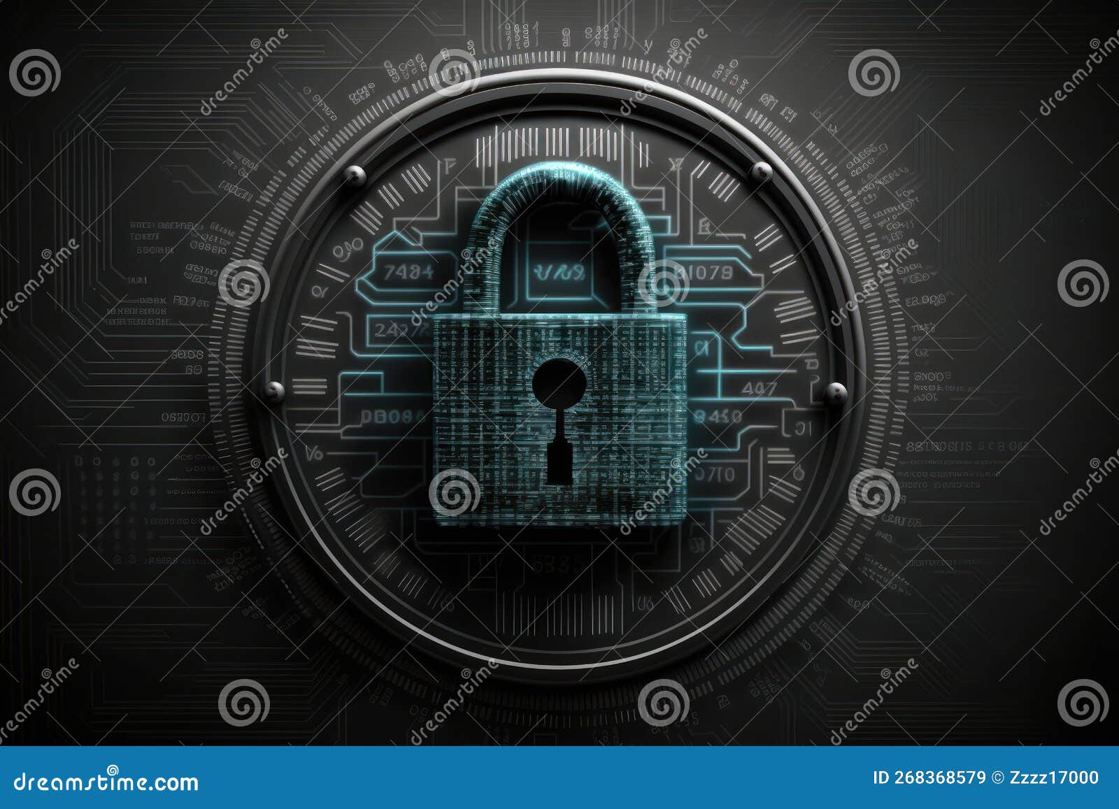 Digital Lock Security Illustration. Generative AI Stock Illustration ...