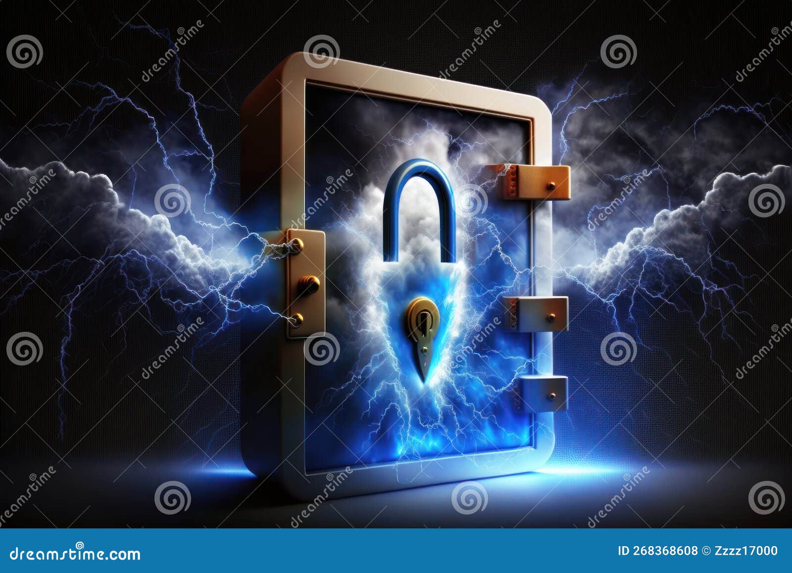 Digital Lock Security Illustration. Generative AI Stock Illustration ...