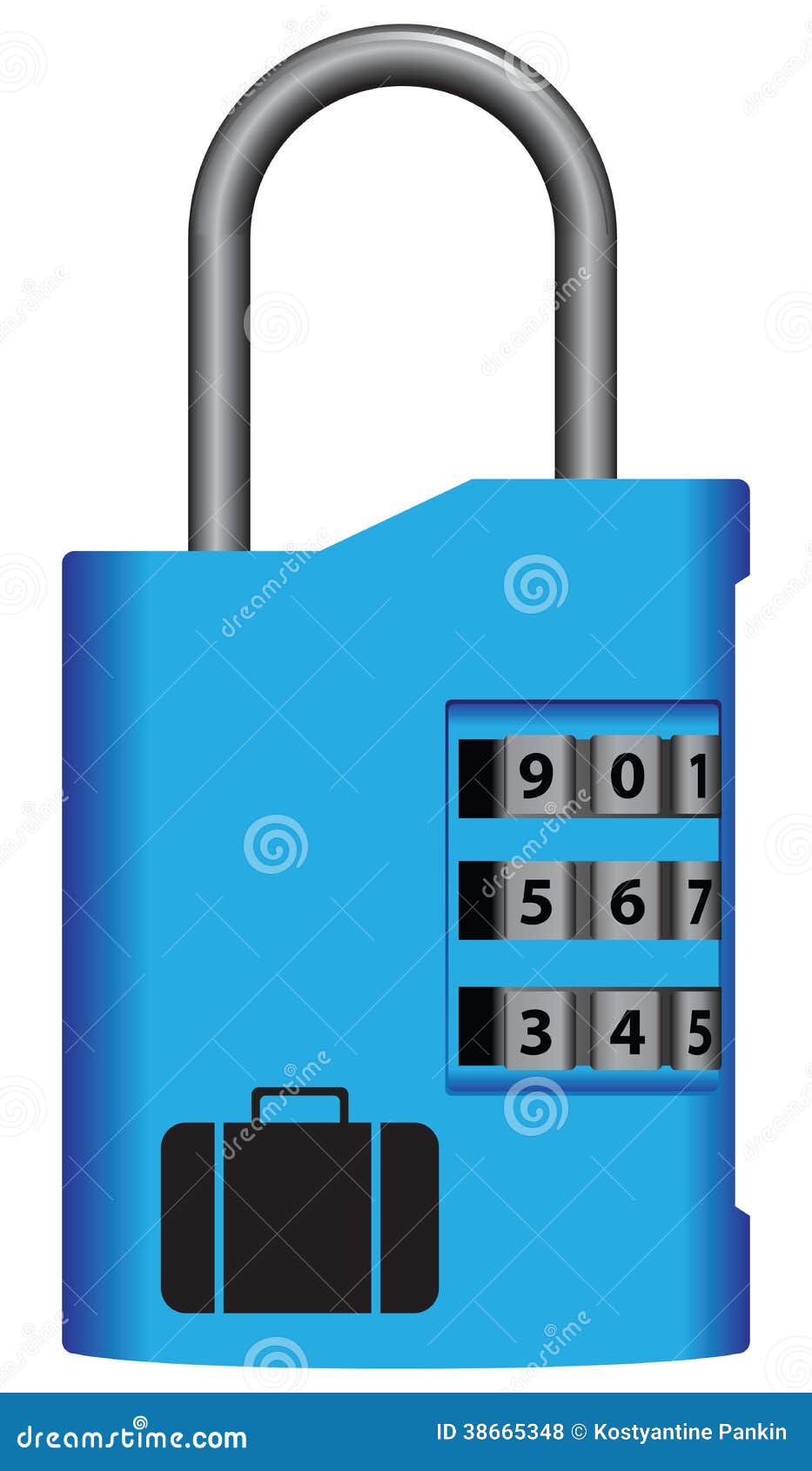 Digital lock for suitcase stock vector. Illustration of digital - 38665348