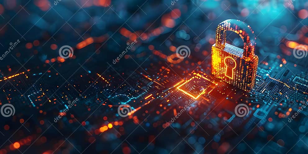 Digital Lock Symbolizing Cyber Security and Data Protection for ...
