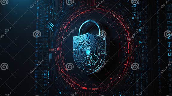 Digital Lock Symbolizing Cybersecurity and Data Encryption Stock ...