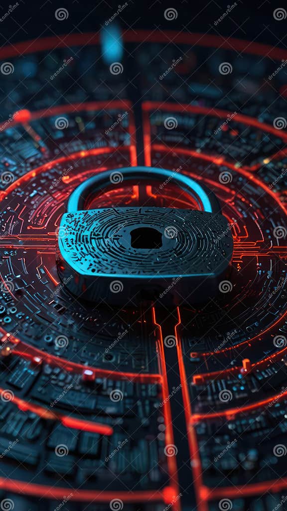 Digital Lock Symbolizing Cybersecurity and Data Encryption Stock ...