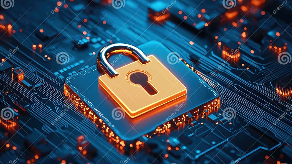 Digital Lock Symbolizing Security for Vast Amounts of Big Data and ...