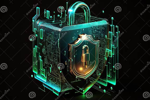 Digital Lock Technology Background, Concept Image for Network ...