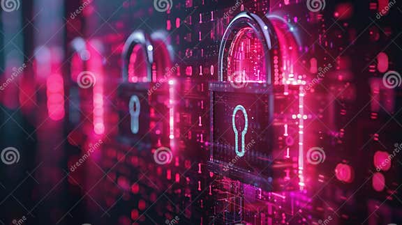Digital Locks with Binary Code Background, Symbolizing Cybersecurity ...