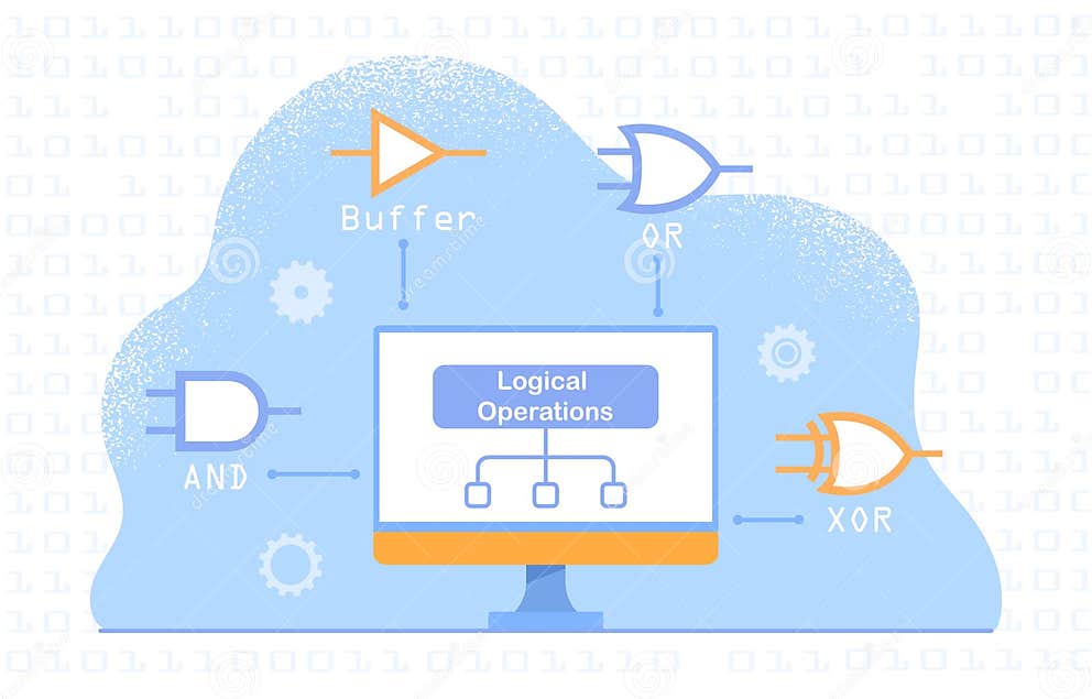 Digital Logic Gate Symbols Vector Concept Stock Vector - Illustration ...