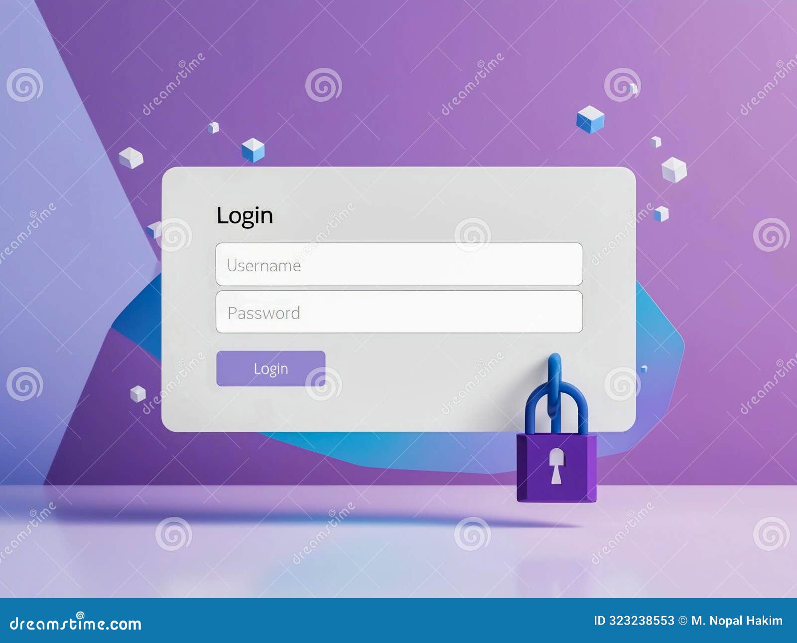 Digital Login Screen Display, with a Stylish and Minimalist Design ...