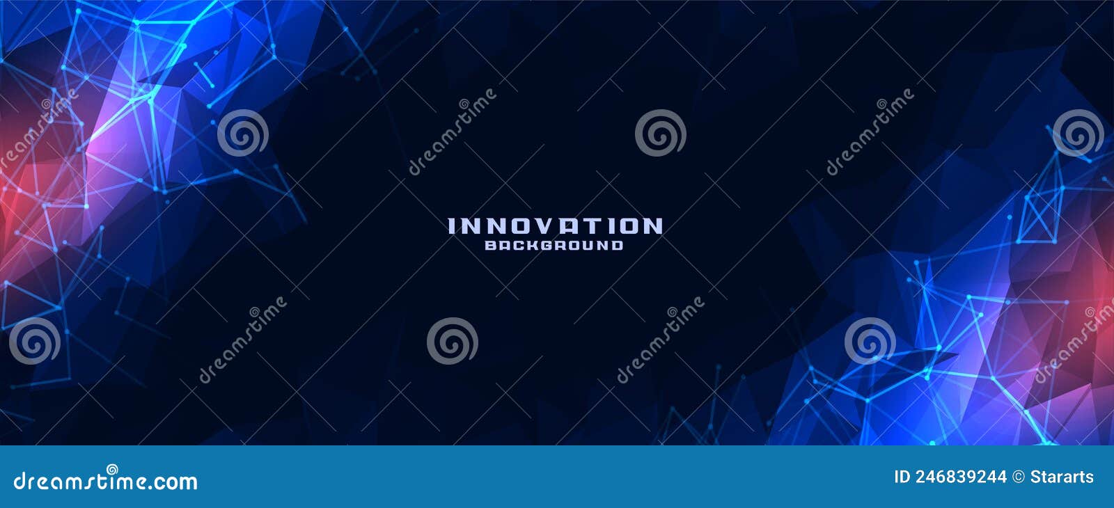 Digital Low Poly Mesh Connection Technology Banner Design Stock Vector ...