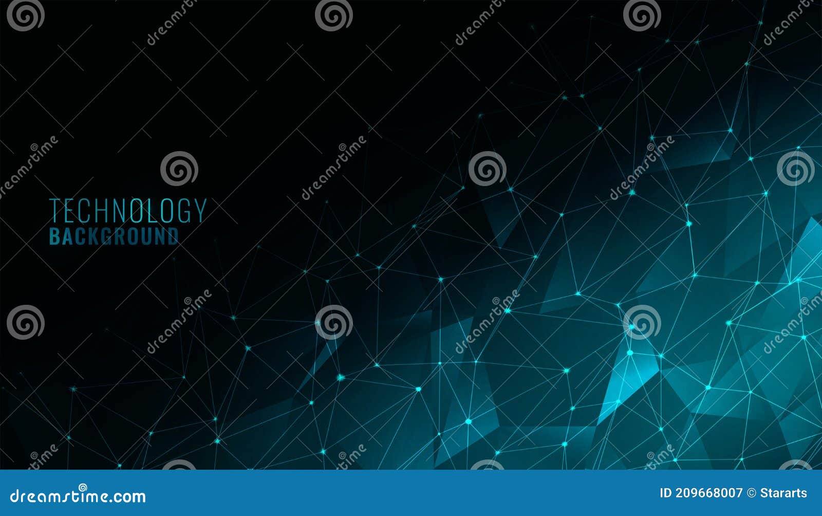 Digital Low Poly Technology Background with Network Mesh Stock Vector ...