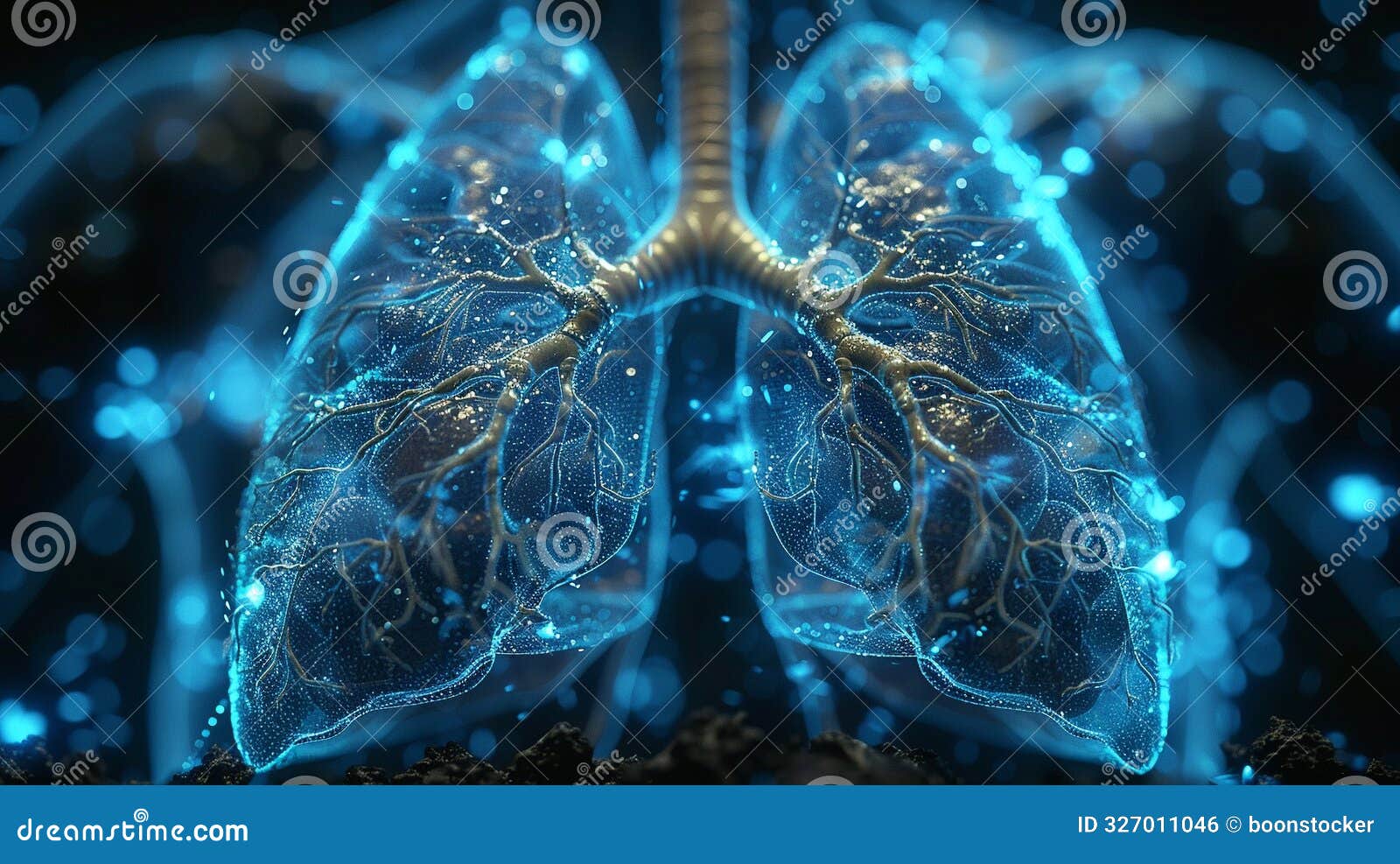 Digital Lung Anatomy Visualization. AI Generated. Stock Illustration ...
