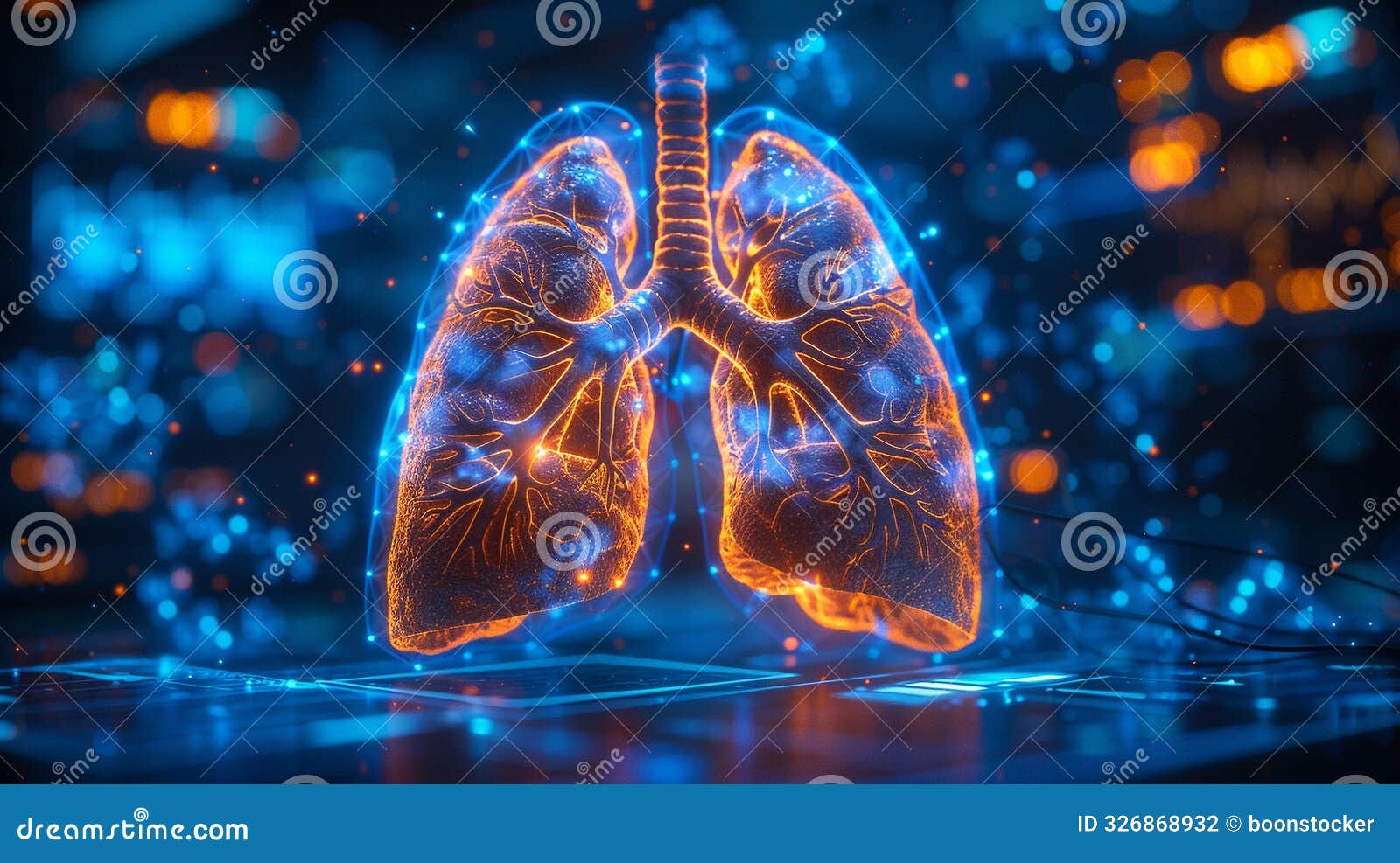 Digital Lung Anatomy Visualization. AI Generated. Stock Photography ...