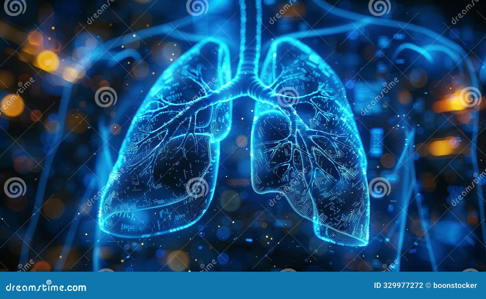 Digital Lung Anatomy Visualization. AI Generated. Stock Illustration ...