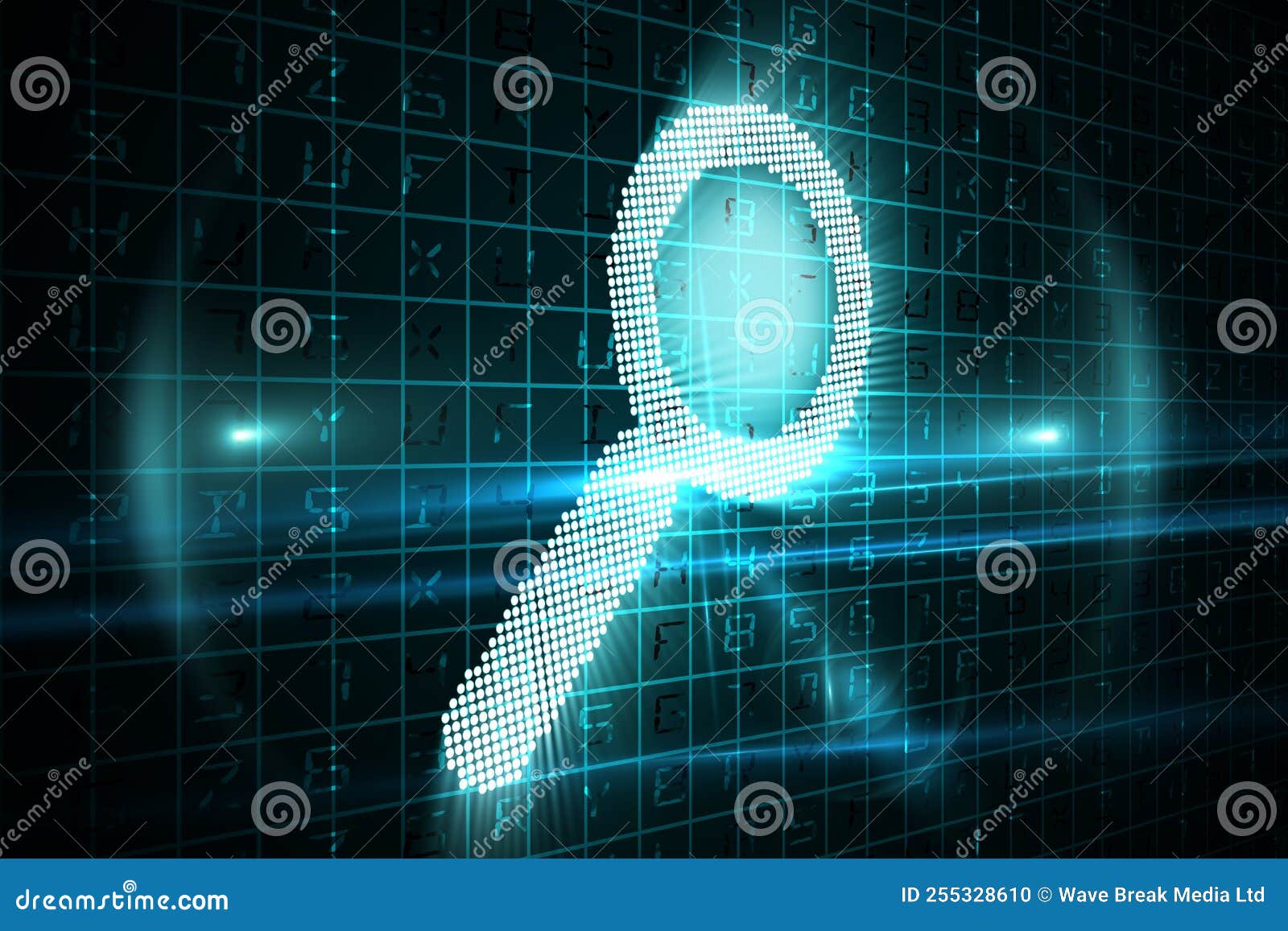 Digital magnifying glass stock illustration. Illustration of people ...