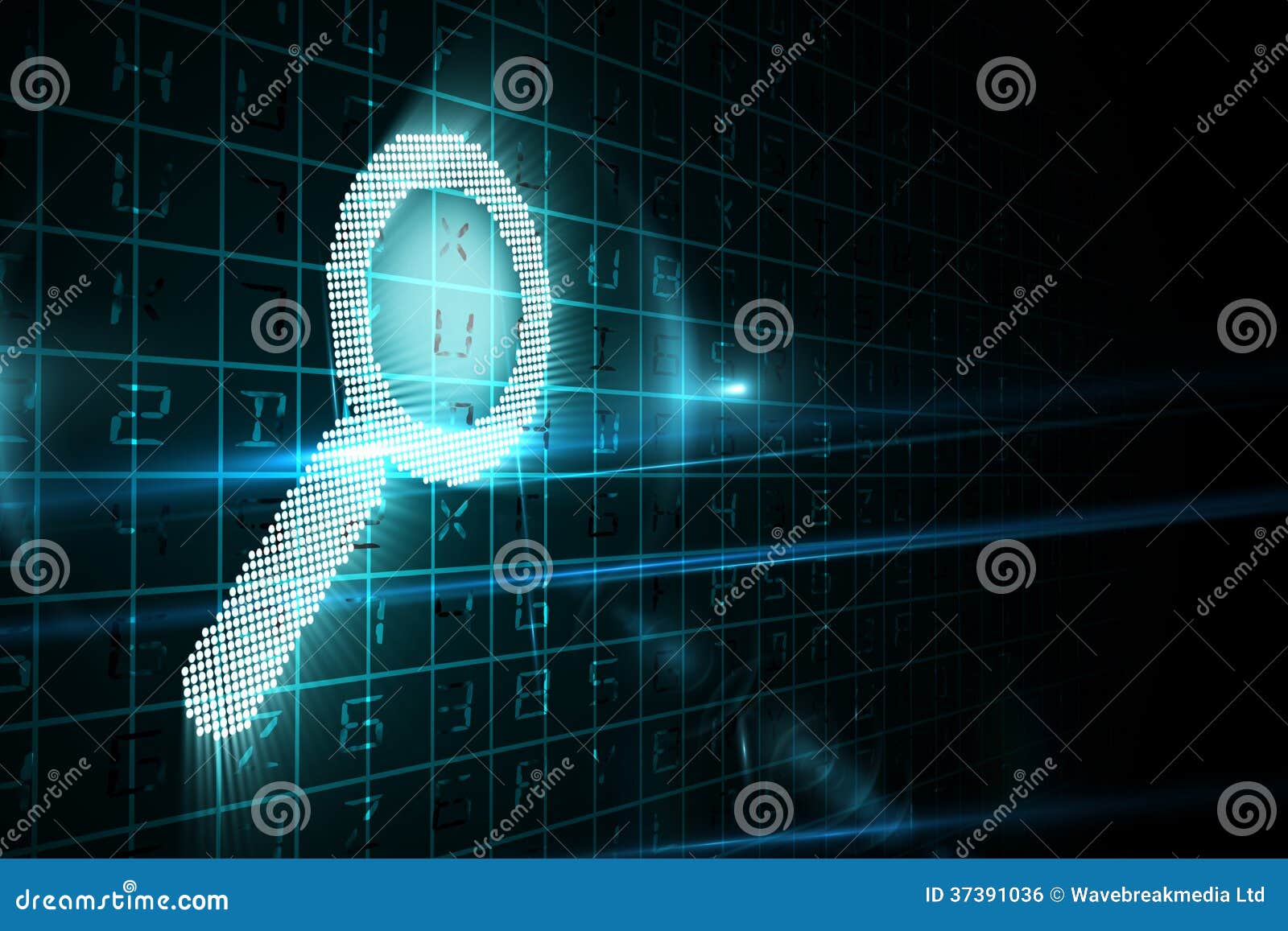 Digital magnifying glass stock illustration. Illustration of online ...