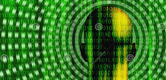 Digital man. Binary code stock illustration. Illustration of cyber ...