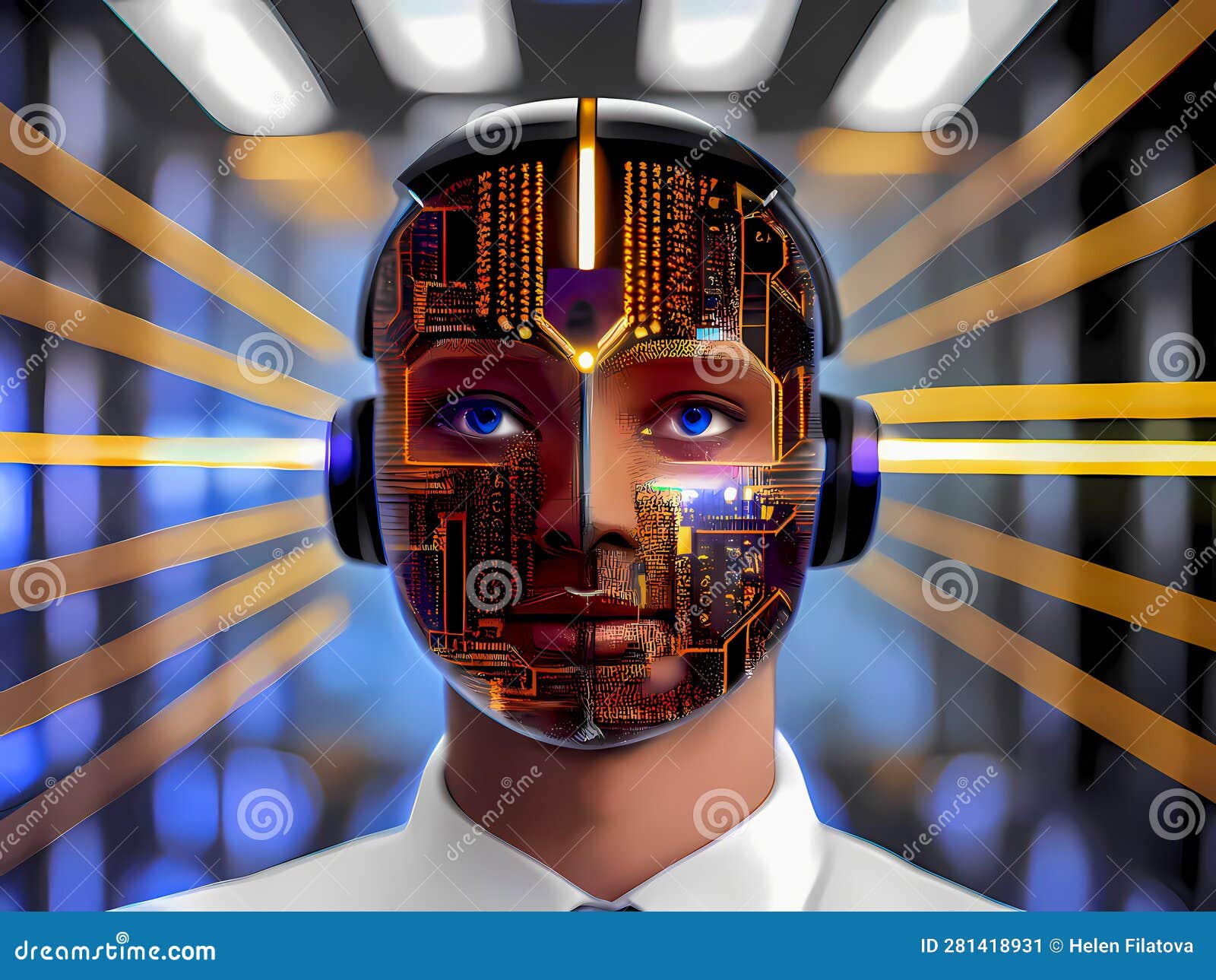 Digital man stock illustration. Illustration of time - 281418931