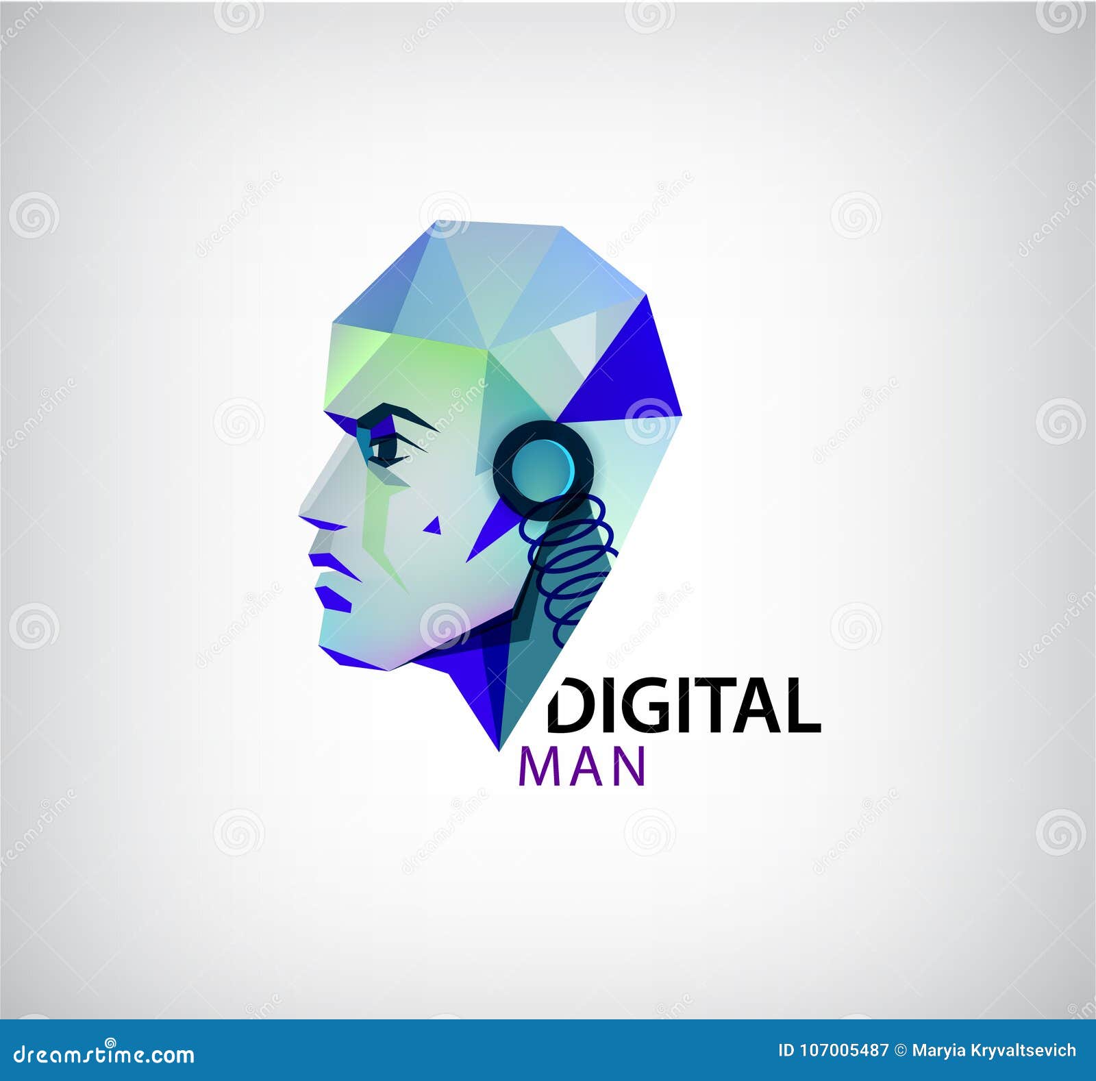 Digital Man, Robot Logo, Icon Stock Vector - Illustration of element ...