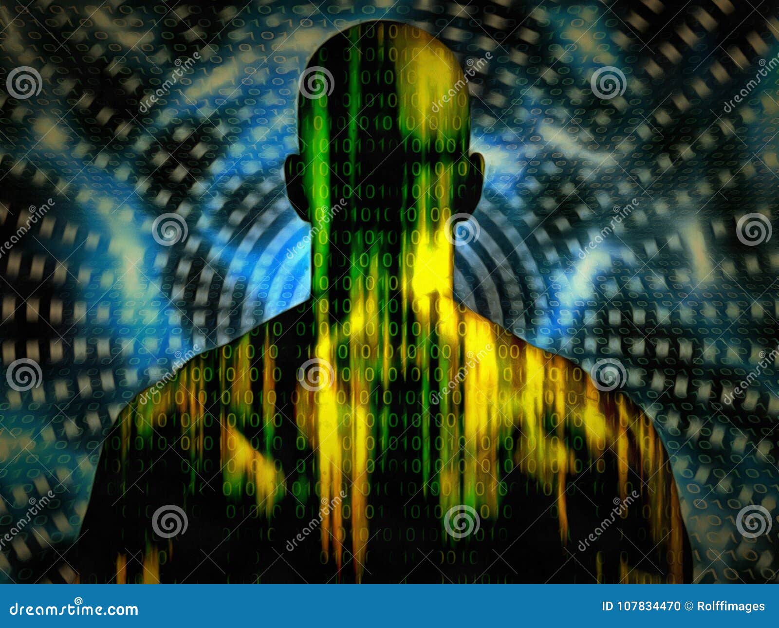Digital man stock illustration. Illustration of glow - 107834470