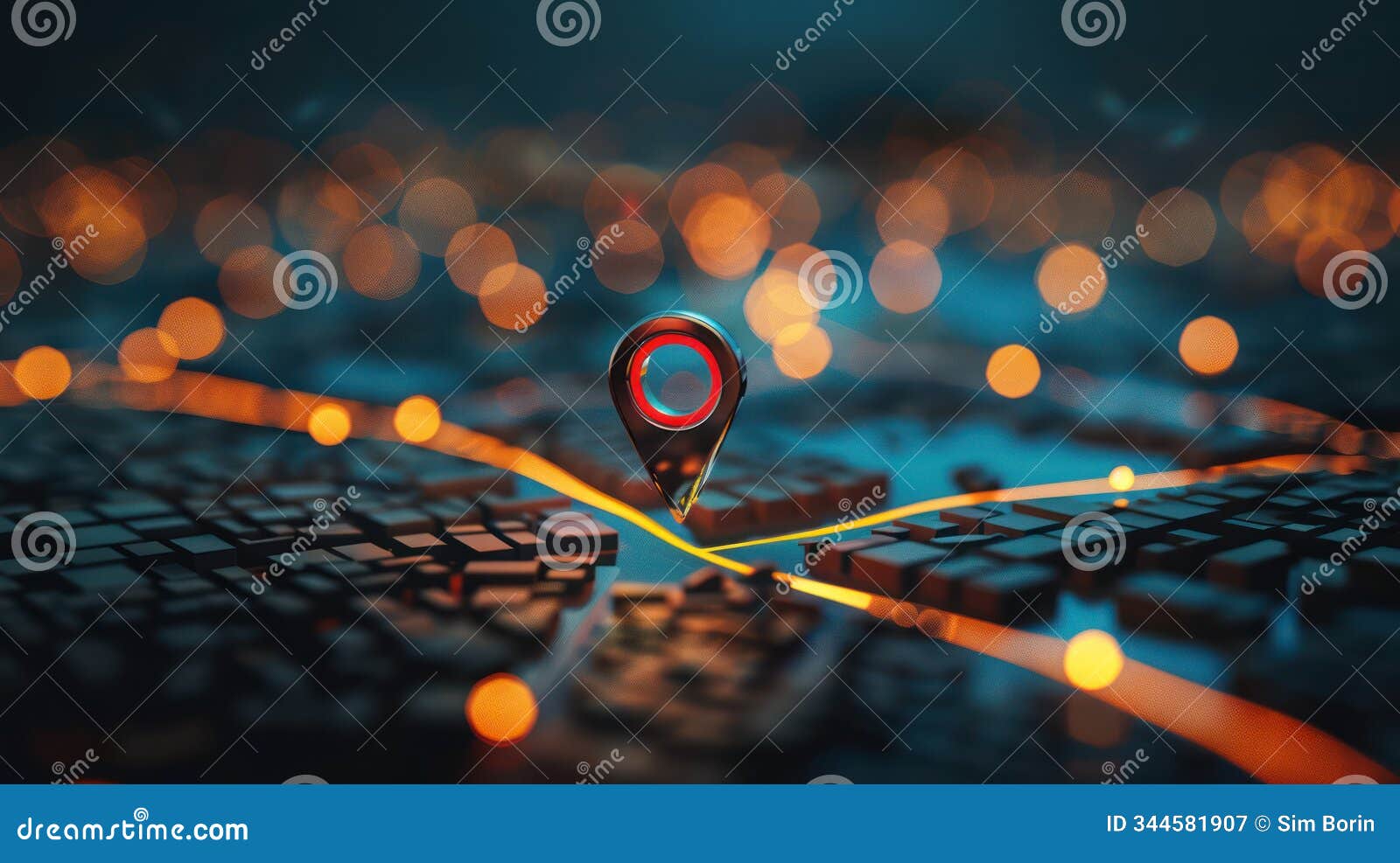 A Digital Map Display Showing GPS Coordinates of a Specific Location ...