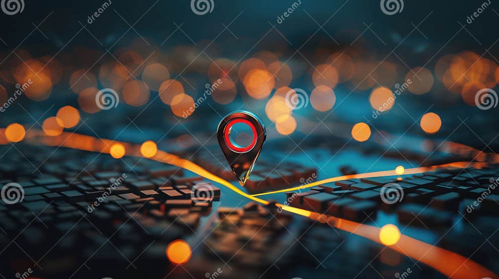 A Digital Map Display Showing GPS Coordinates of a Specific Location ...