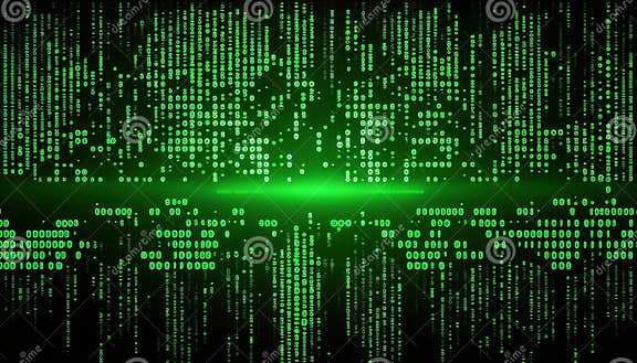 Digital Map with Matrix Code and Circuit Board Stock Illustration ...