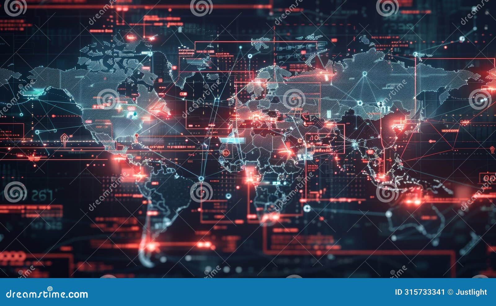 A Digital Map with Multiple Points Marked Depicting the Global Scale of ...